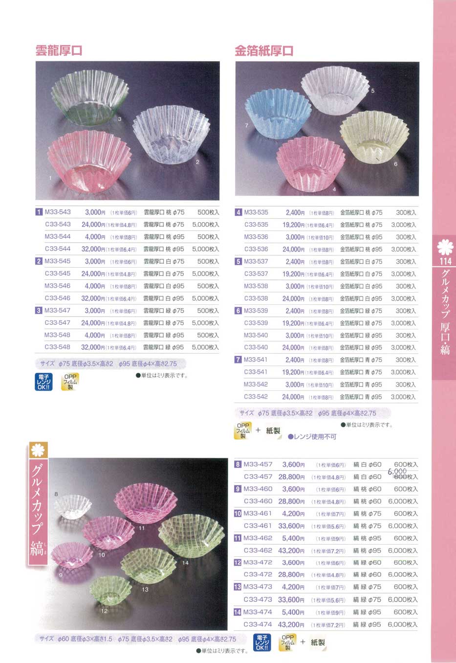 グルメカップ 金箔紙厚口 緑 φ75（商品番号M33-539）