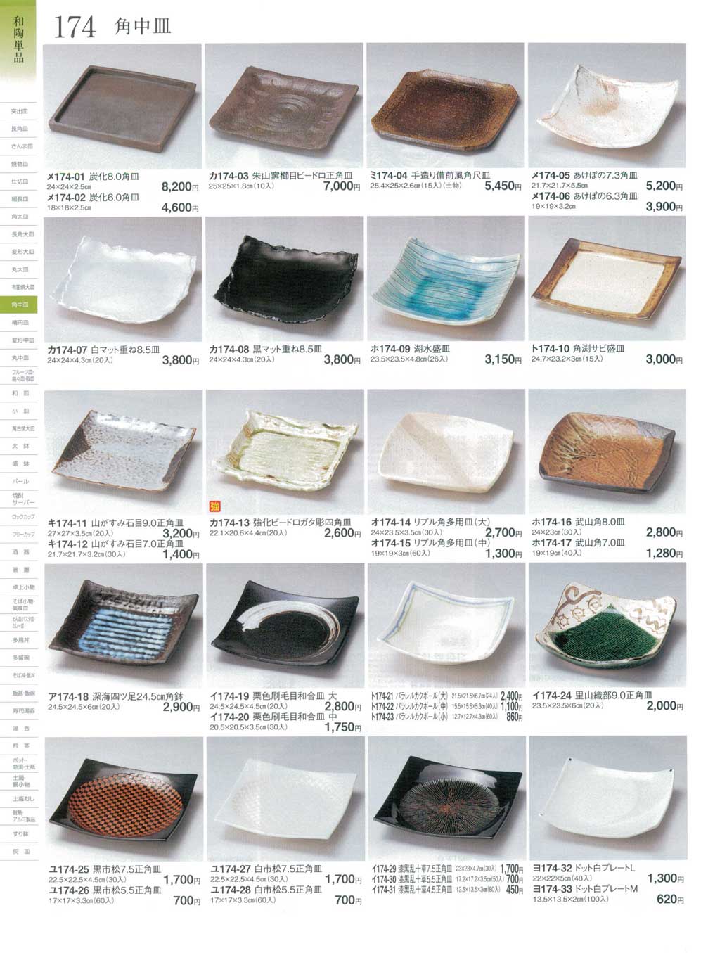 朱山窯櫛目ビードロ正角皿（商品番号カ174-03）