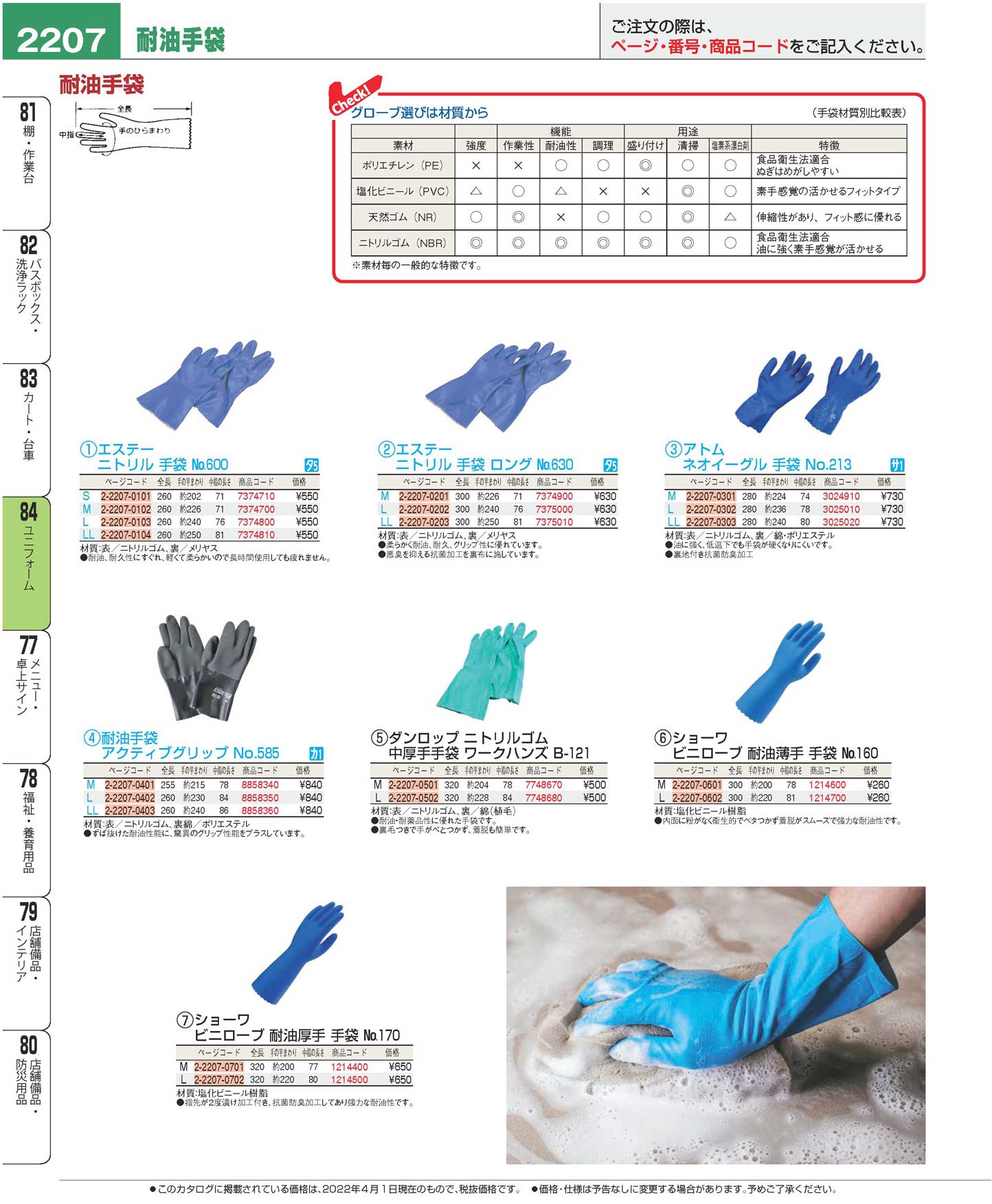 ショーワ 耐油厚手 手袋 No.170 L ビニローブ(90)（商品番号1214500）